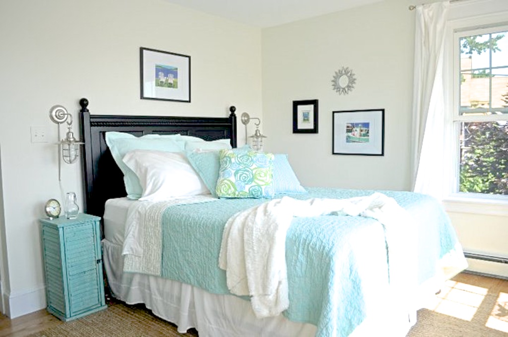 SoPo Cottage: Sea Glass Blue and Green Guest Room