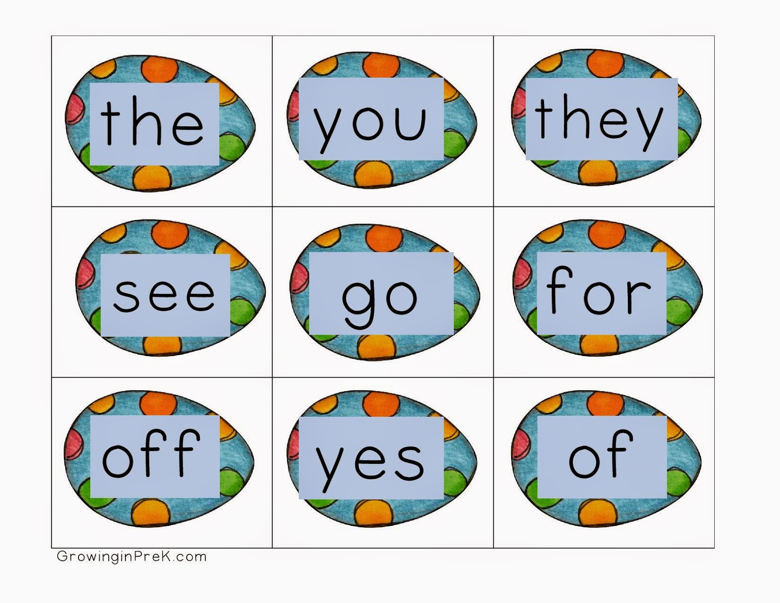 GrowinginPre-K and K: Sight word egg hunt