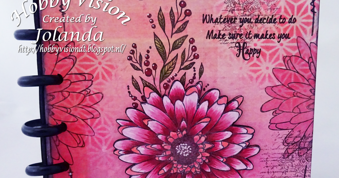 HobbyVision Creative Crew: Disc Bound Art Journal pagina So Spring bloem