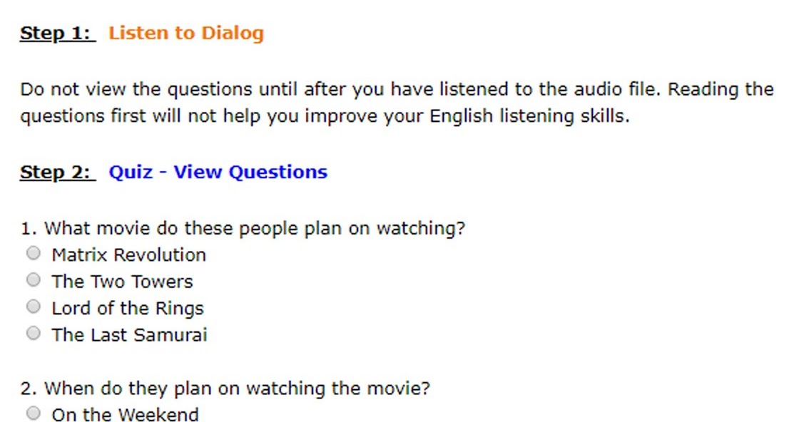 Basic Listening Lesson 01