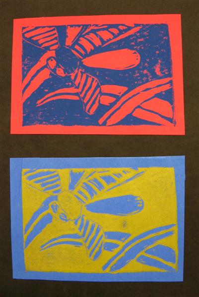 Open Window School Art: Insect Block Prints