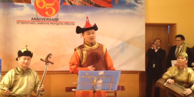 Mongolians singing the Albanian folk song Lule Bore