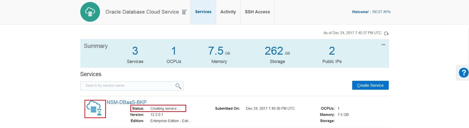 Netsoftmate Technical Blog : Oracle DBCS : Create A Database Deployment With Automatic Backup