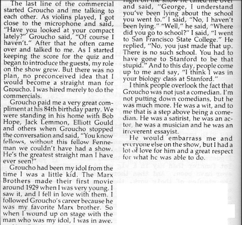 I REMEMBER GROUCHO by George Fenneman