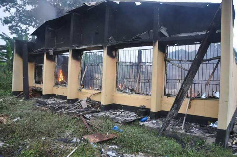 More Photos: INEC office in Bori, Rivers state gutted by fire