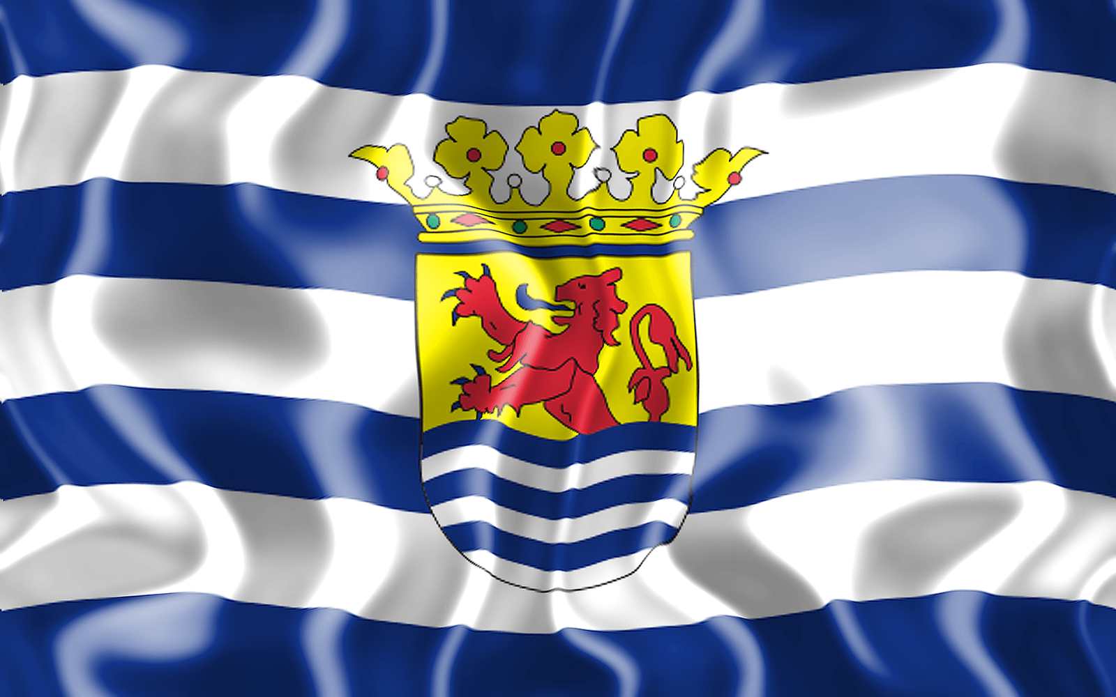 Wallpaper vlag van Zeeland in 3D