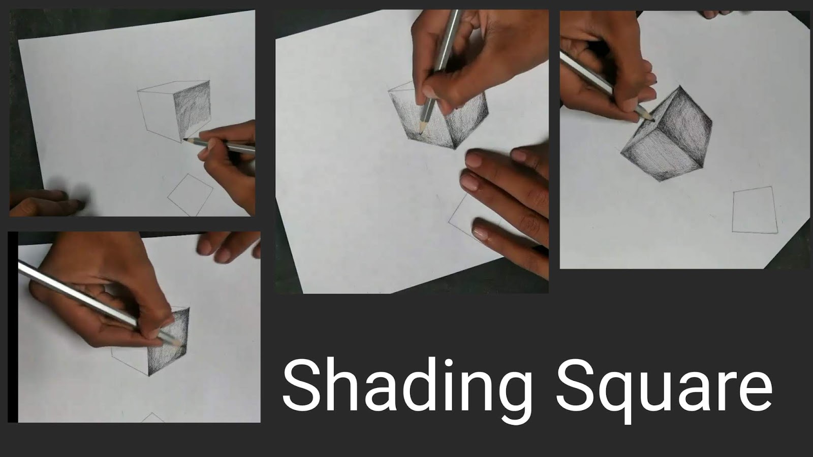How to draw 3D square box on paper - step by step tutorial with pencil