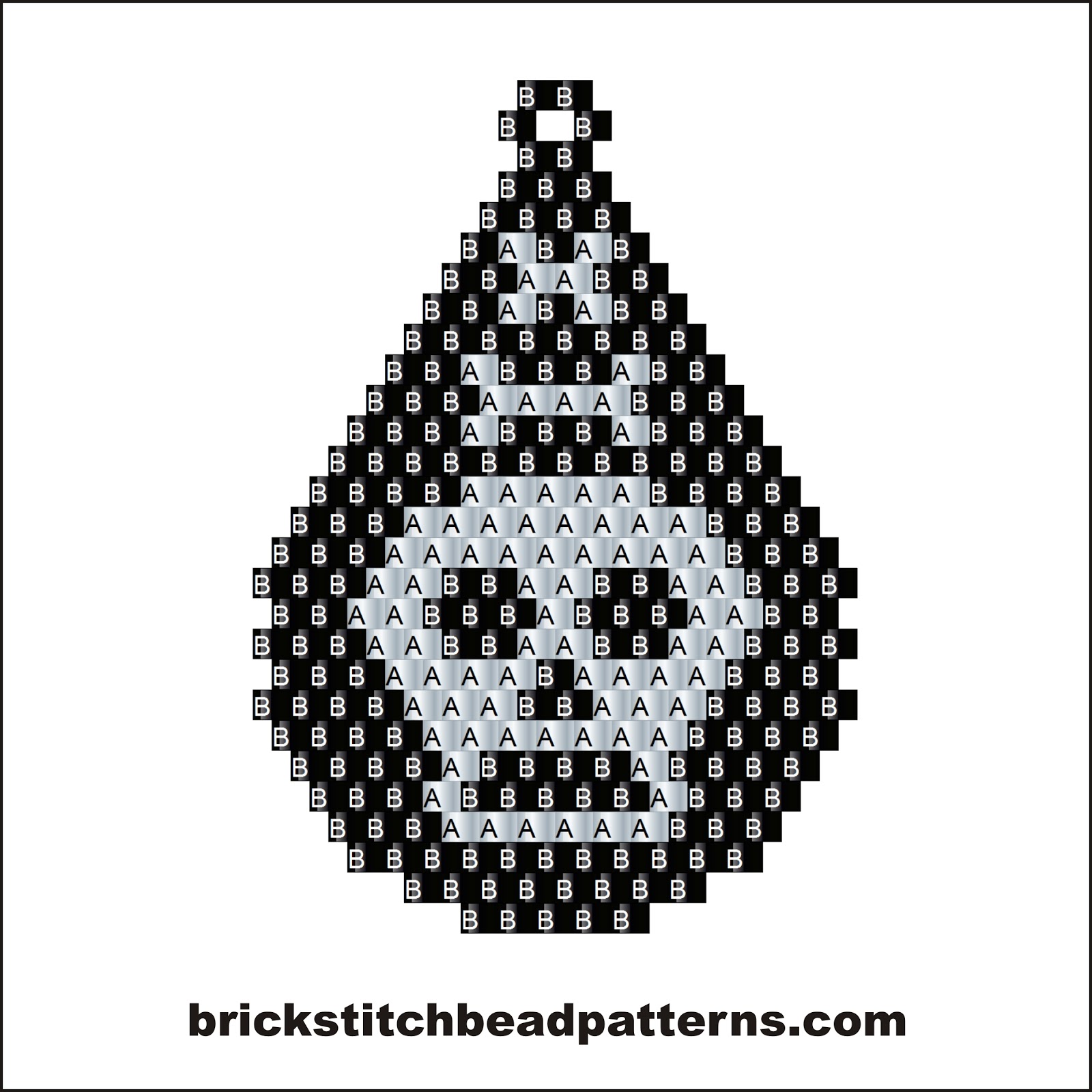 Brick Stitch Bead Patterns Journal: Skull and Bones Teardrop Halloween ...