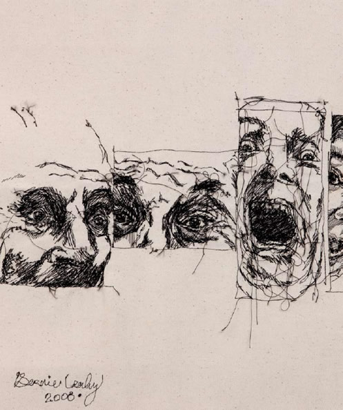 artfulstitches: Bernie Leahy's stitched drawings.