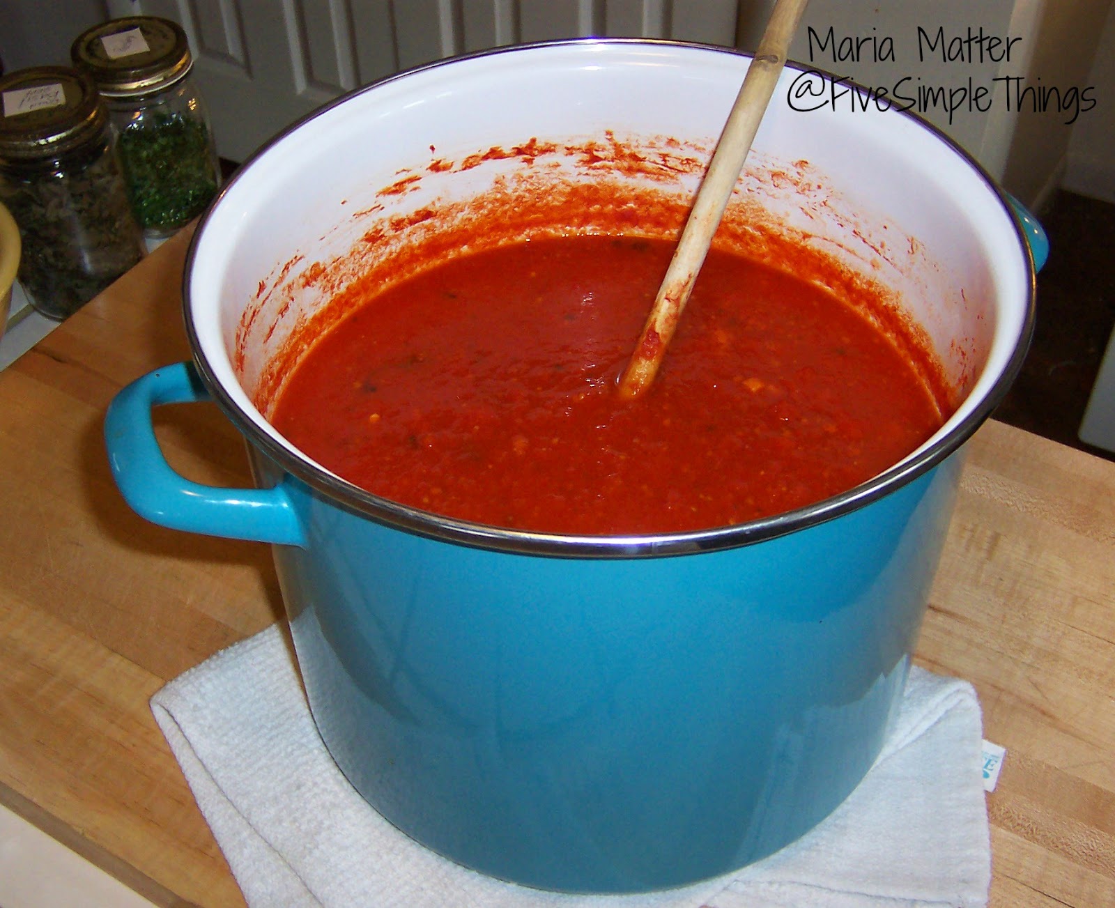 Five Simple Things: Homemade Spaghetti Sauce - printable recipe
