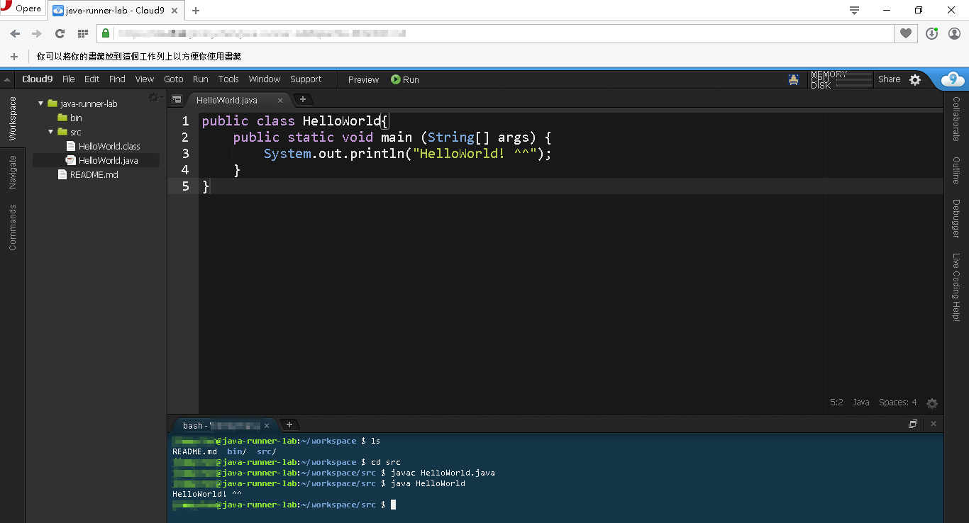 我的吉米城: Cloud9 Java Runner建立