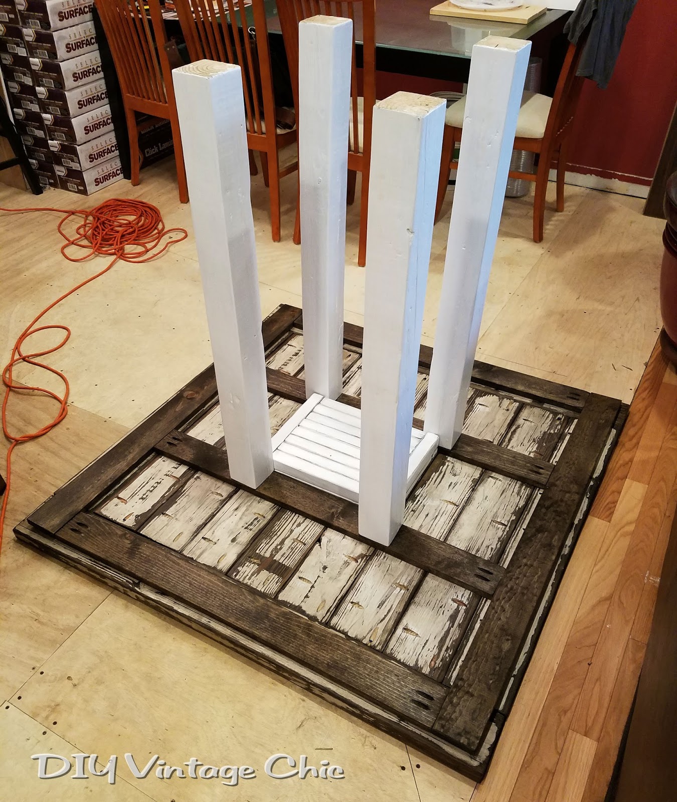 Reclaimed Wood Bar Height Farmhouse Table