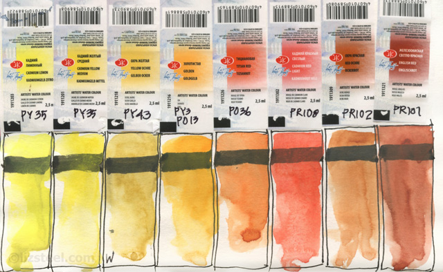 White Nights watercolours: Colour Chart - Liz Steel : Liz Steel