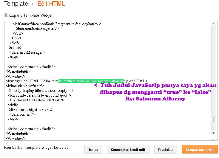 Cara Menghapus JavaScript Blog Yang Terkunci