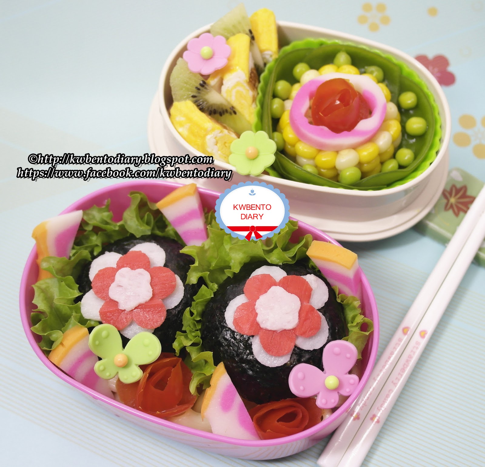 Karenwee's Bento Diary: Bento#April25~Spring Flower Theme Bento