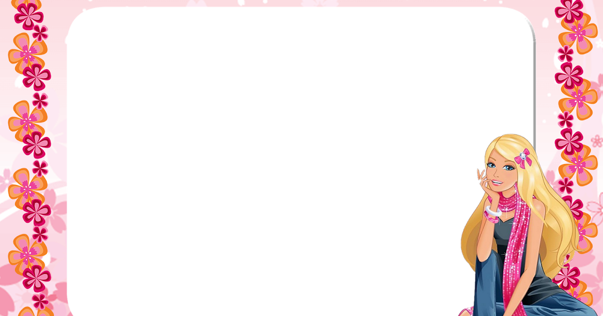 Barbie Flower PNG Frame - Printable PNG Frames | Cartoon Character PNG ...