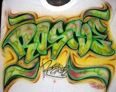 Art Graffiti: Airbrush of Graffiti Letters T-Shirts