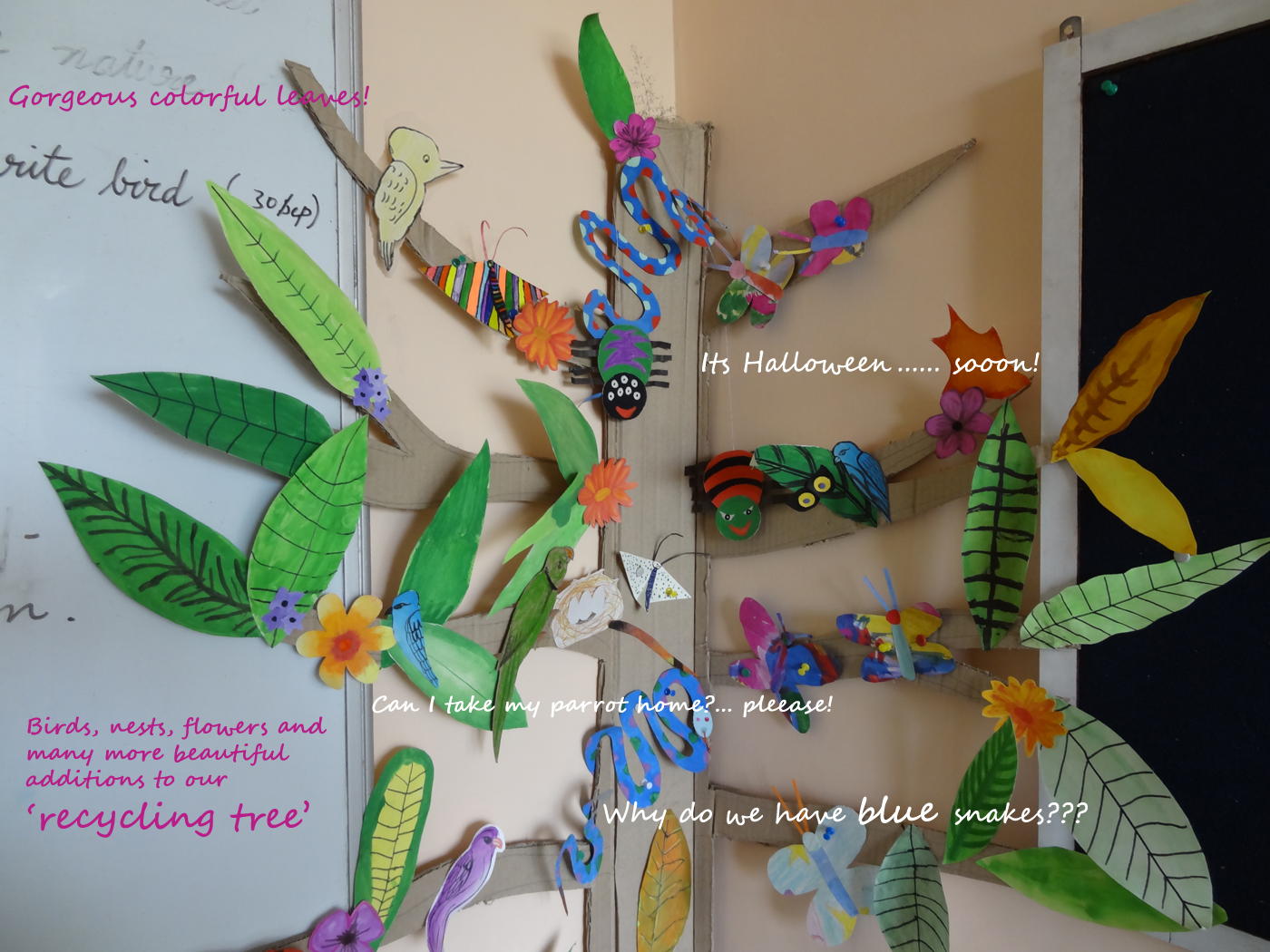 Enjoying our 'Recycling Tree'