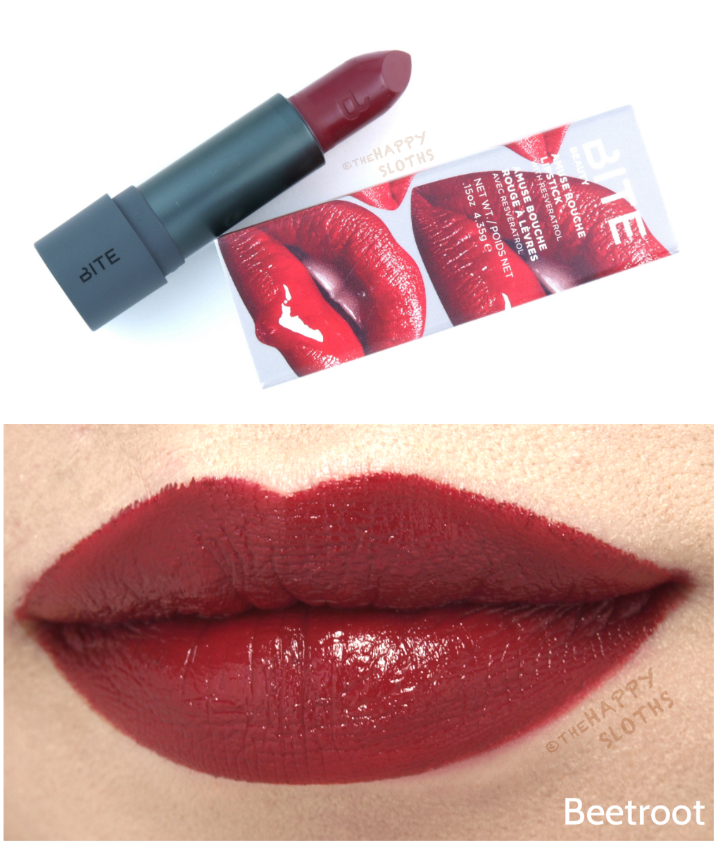 Bite Amuse Bouche Lipsticks in "Sake", "Gazpacho", "Tannin" & "Beetroot ...