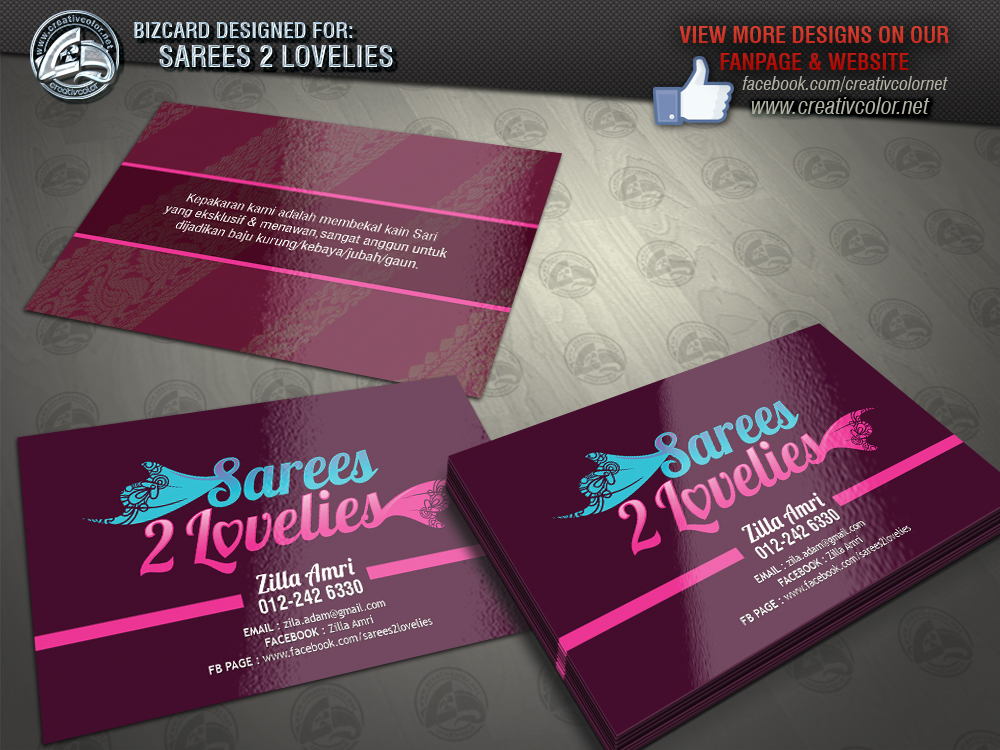 [ BIZCARD ] : Sarees 2 Lovelies - CreativColor ~ Bicara Idea dan Medium ...