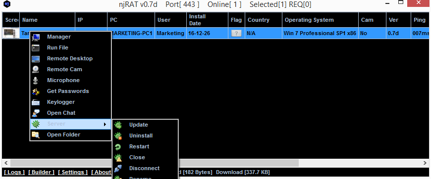 Tutorial Hacking Menggunakan njRAT - Karya Tegar