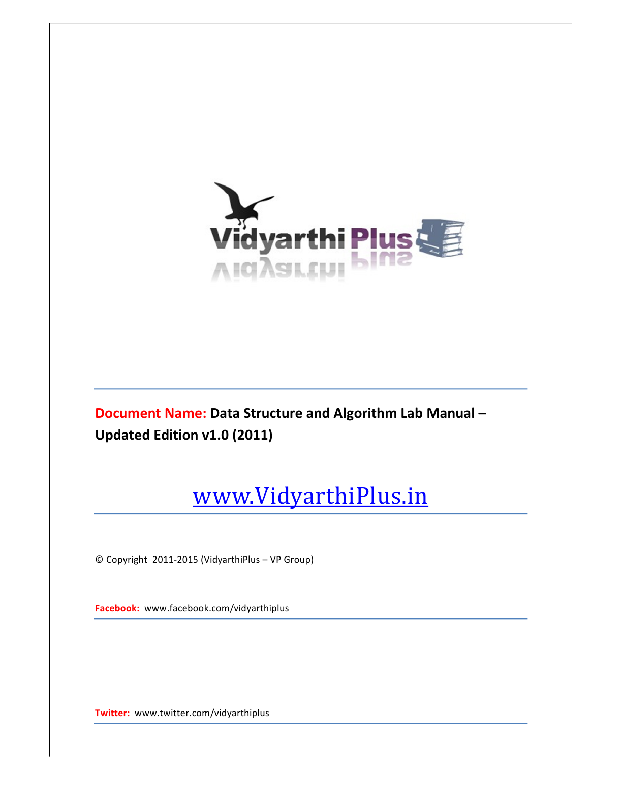 Data Structure And Algorithm Lab Manual Updated Edition 10 2011 ~ Vidyarthiplus V Blog 5540