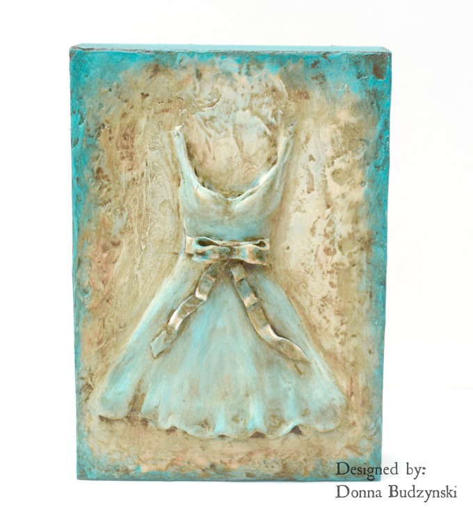 Donna J. Designs: Beautiful Sculpted Clay Dress on Wood Canvas