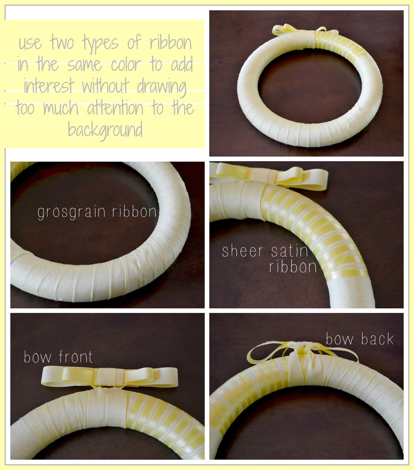 I made the bow by simply creating loops of ribbon and hot gluing them ...