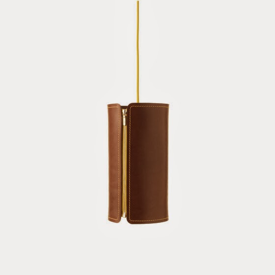 avant garde design: leather wrapped lights.