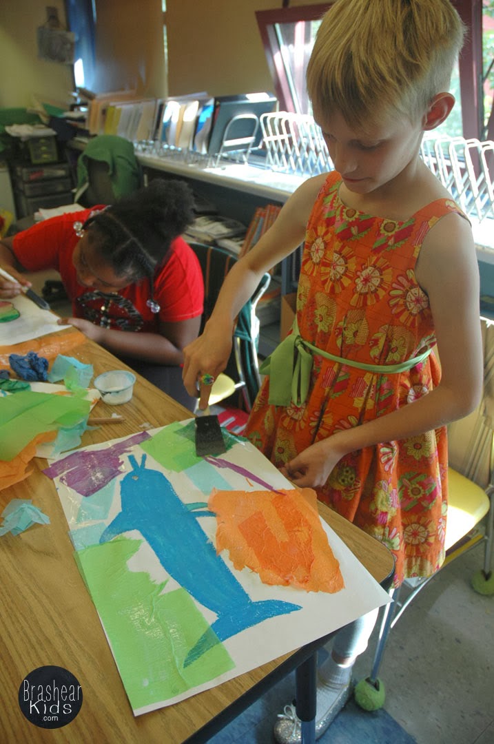 The Brashear Kids: Expressionist Tissue Paper Animals: Art Project How-To