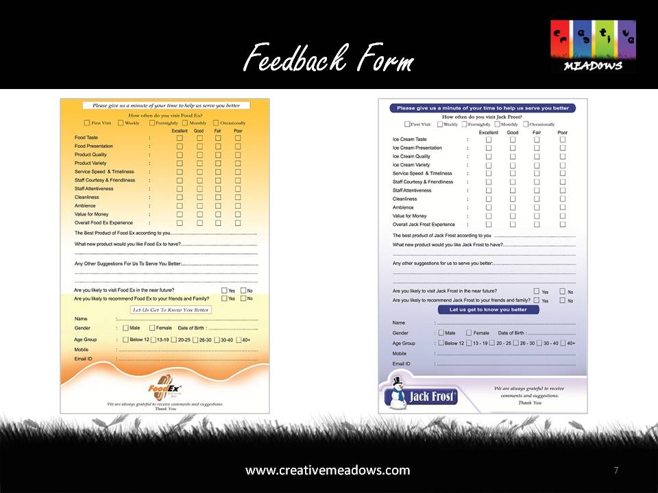 CREATIVE MEADOWS: Feedback Forms - By Creative Meadows