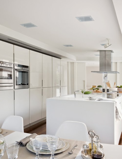 Kitchen Cabinets: Minimalist White Kitchen Design