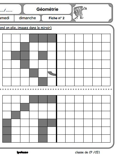 IPOTÂME ....TÂME: CP CE1 symétrie