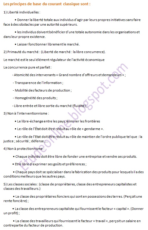 Question 4 : Quel sont les principes de base du courant classique ...