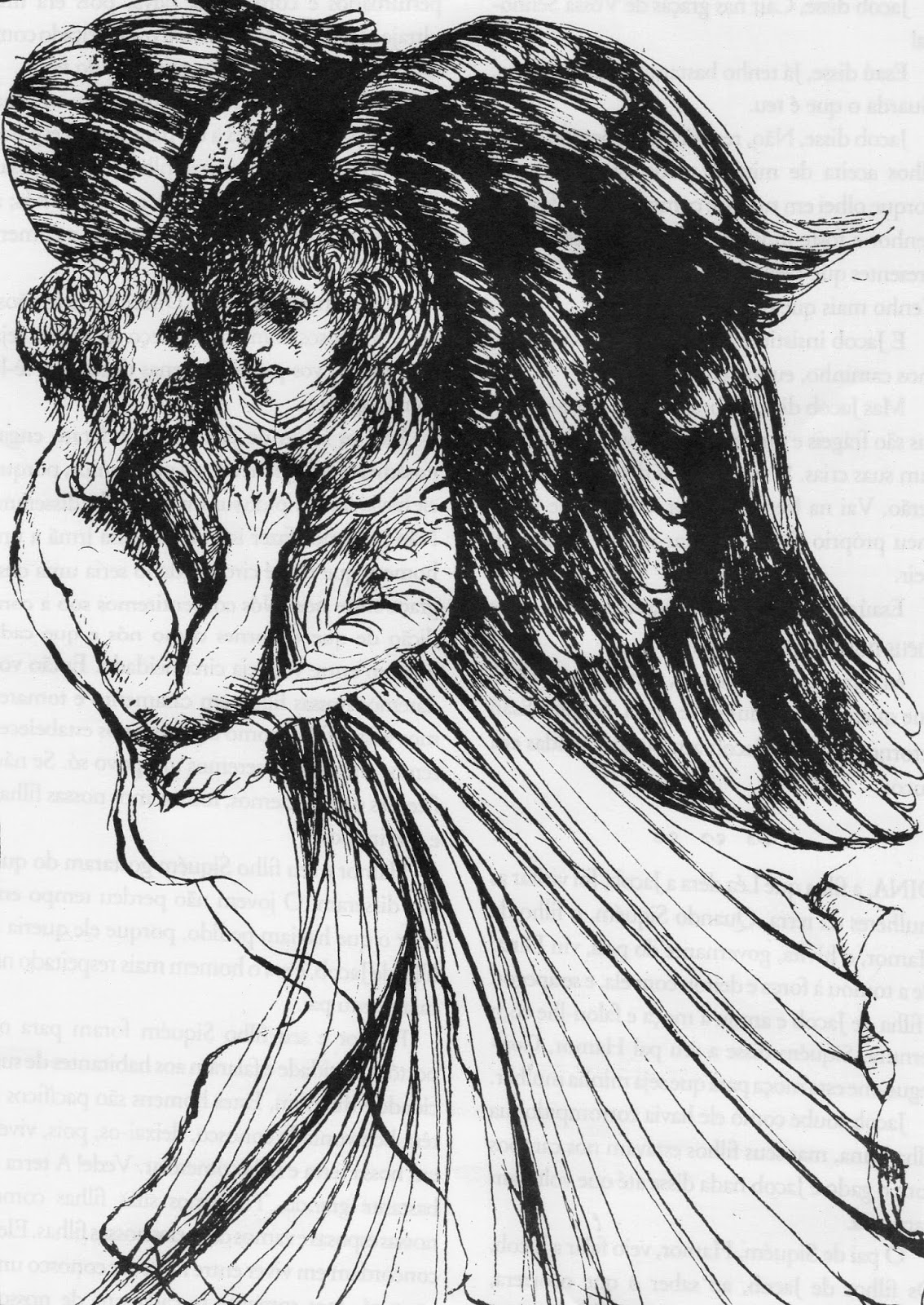 LUIS TRIMANO - Arte Gráfica: BASKIN - Bíblia Judaica - "Jacob luta com ...