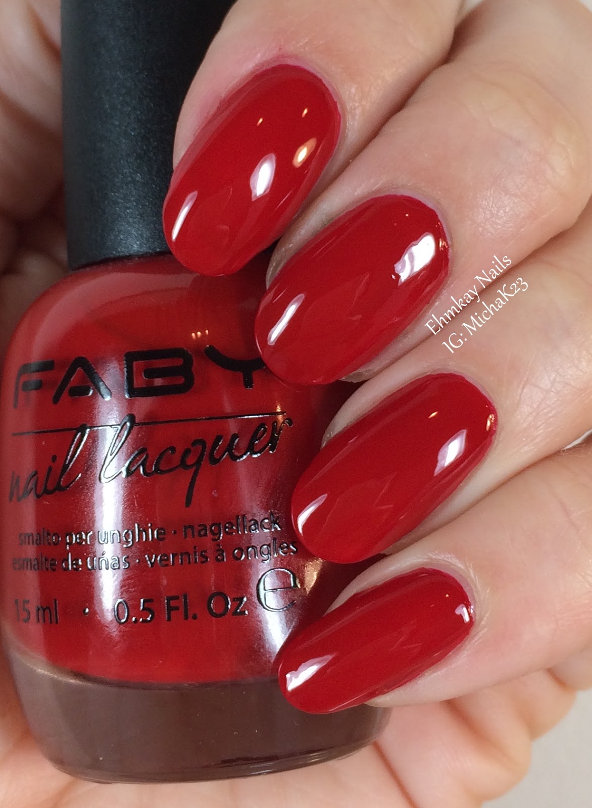 ehmkay nails: (Truly) Ugly Sweater Nail Art with FABY Faby's Red