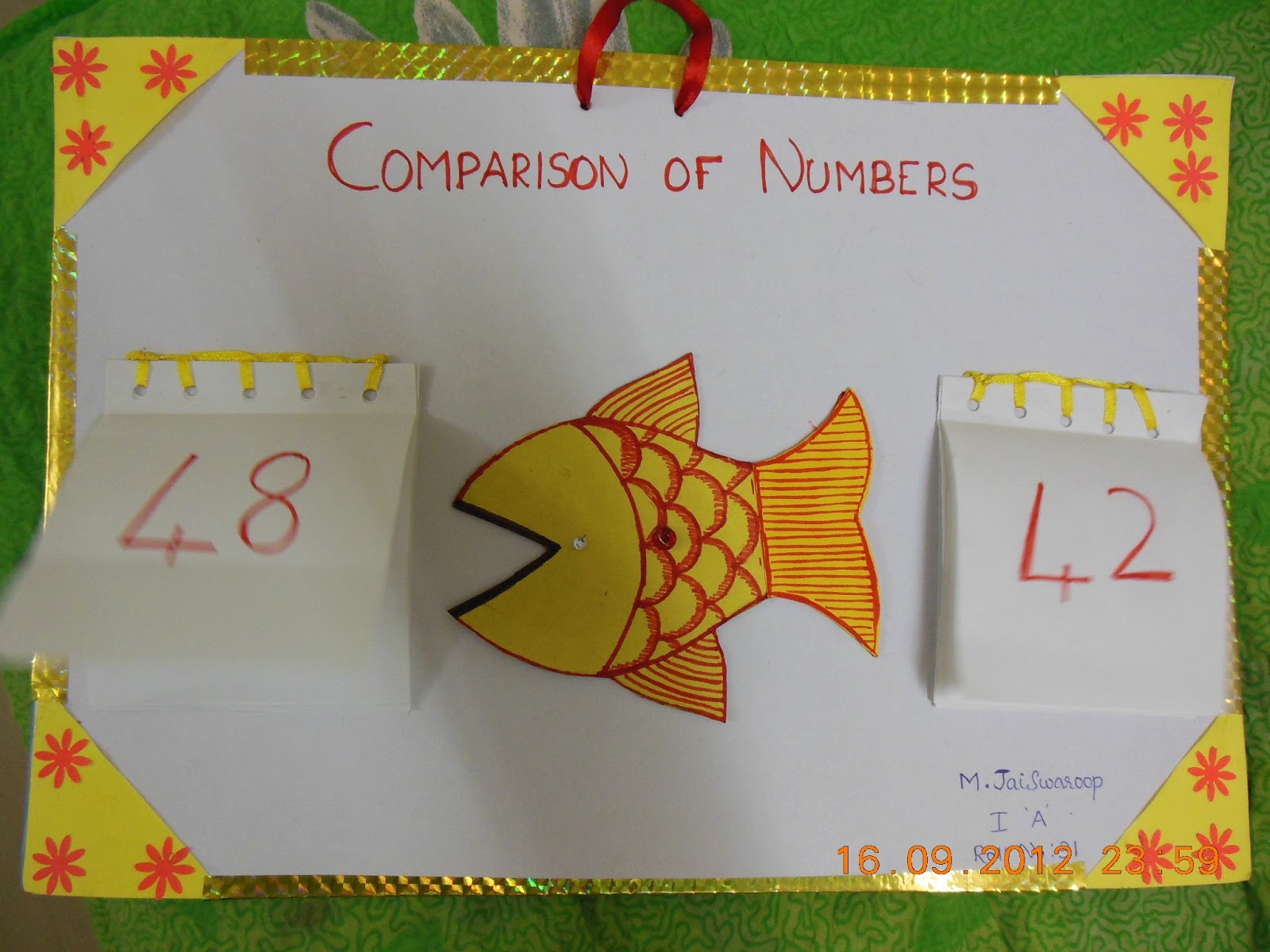 Colors of My Crafty World: Comparison of Numbers - School project