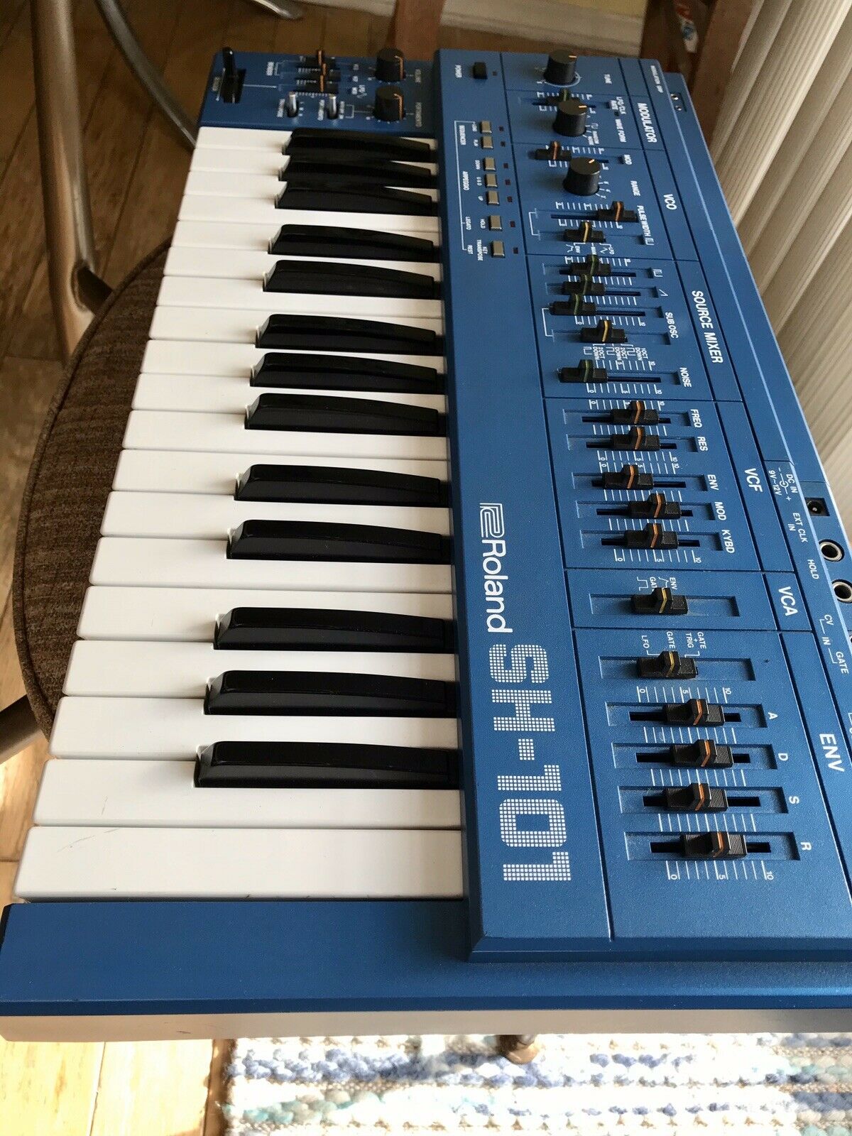 MATRIXSYNTH: Blue Roland SH-101 Keyboard w/ Gig Bag