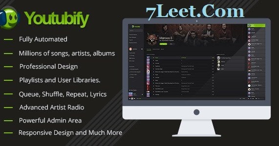 Youtubify v1.9 – Youtube Music Engine PHP Script Free Download - 7Leet ...