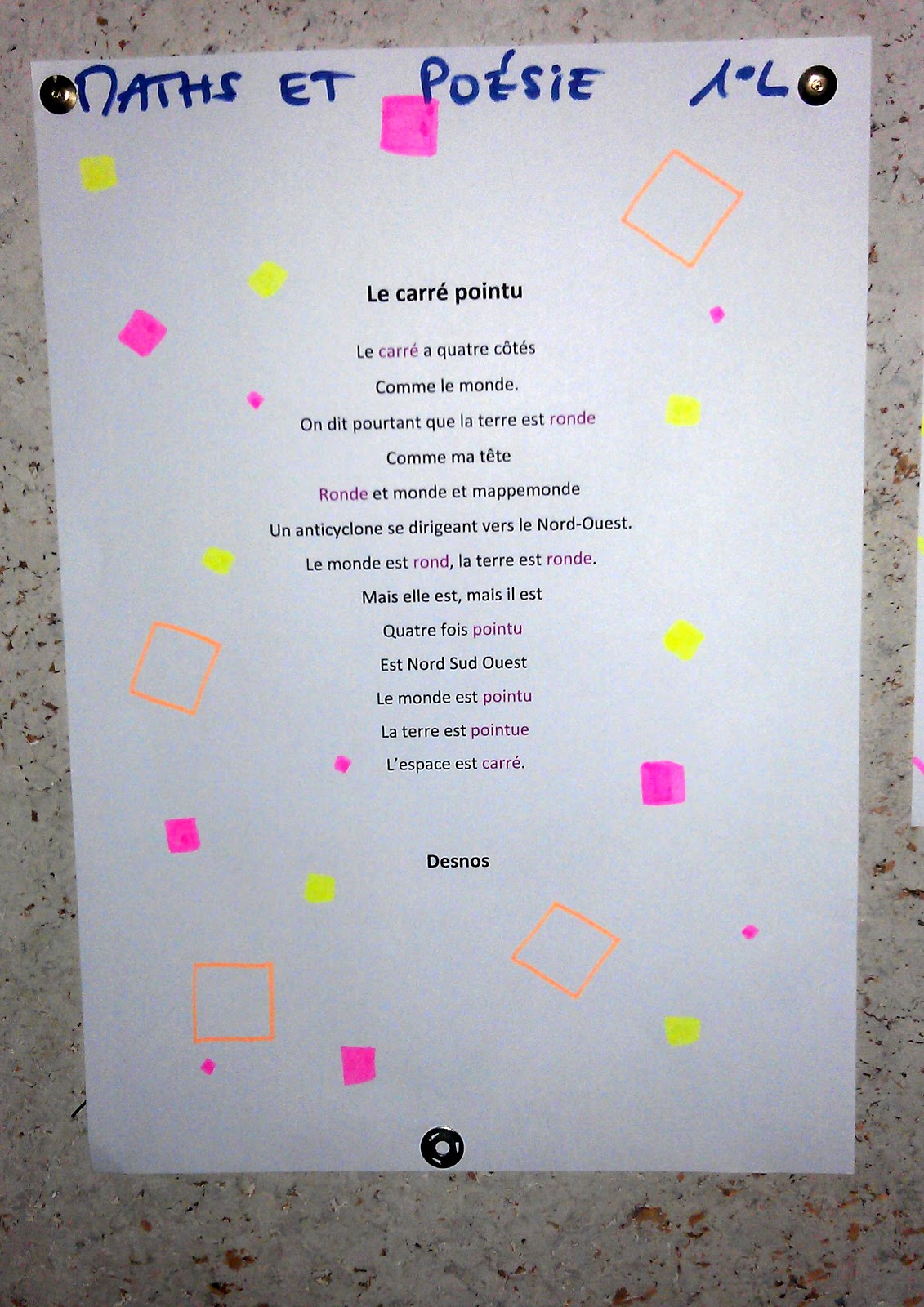 AlgoRythmes: Semaine des maths 2012 : Poésie et maths