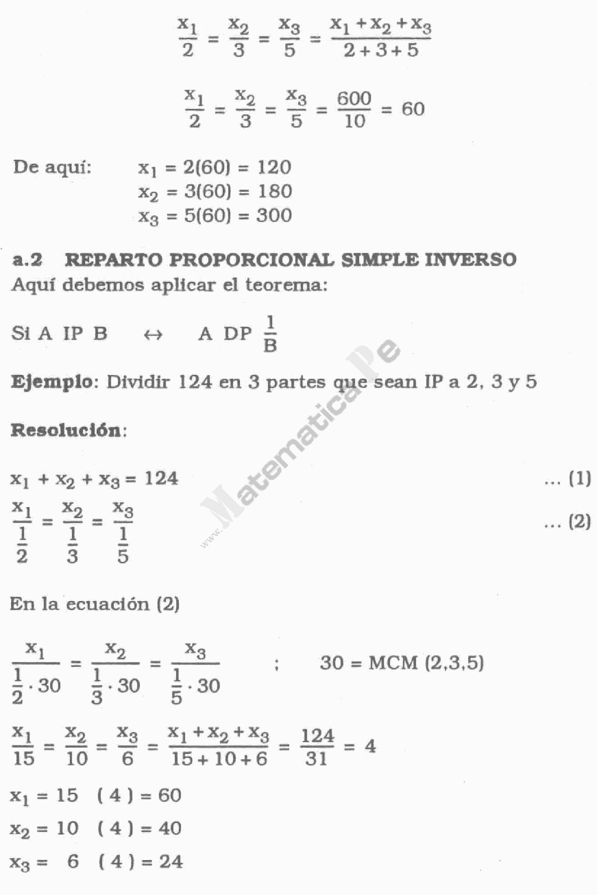 REPARTO PROPORCIONAL PROBLEMAS RESUELTOS DE SECUNDARIA PDF