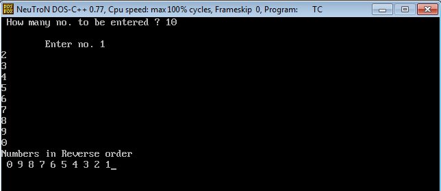 Geeks Projects C: WAP to take input a set of intergers and store them ...