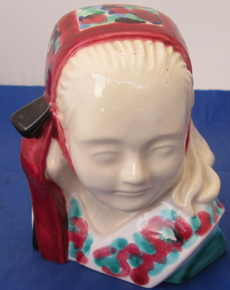 Bust from Plougastel by Jeanne Leveque of Quimper Circa 1950 - SOLD