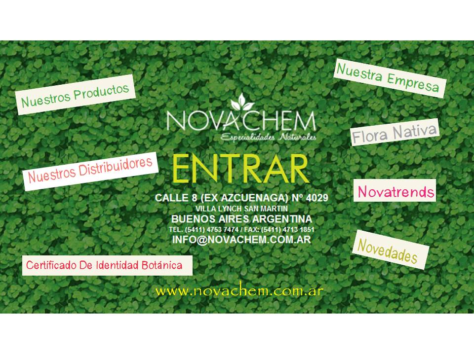 NOVACHEM, Especialidades Naturales: LANZAMIENTO DE LA WEB DE NOVACHEM!