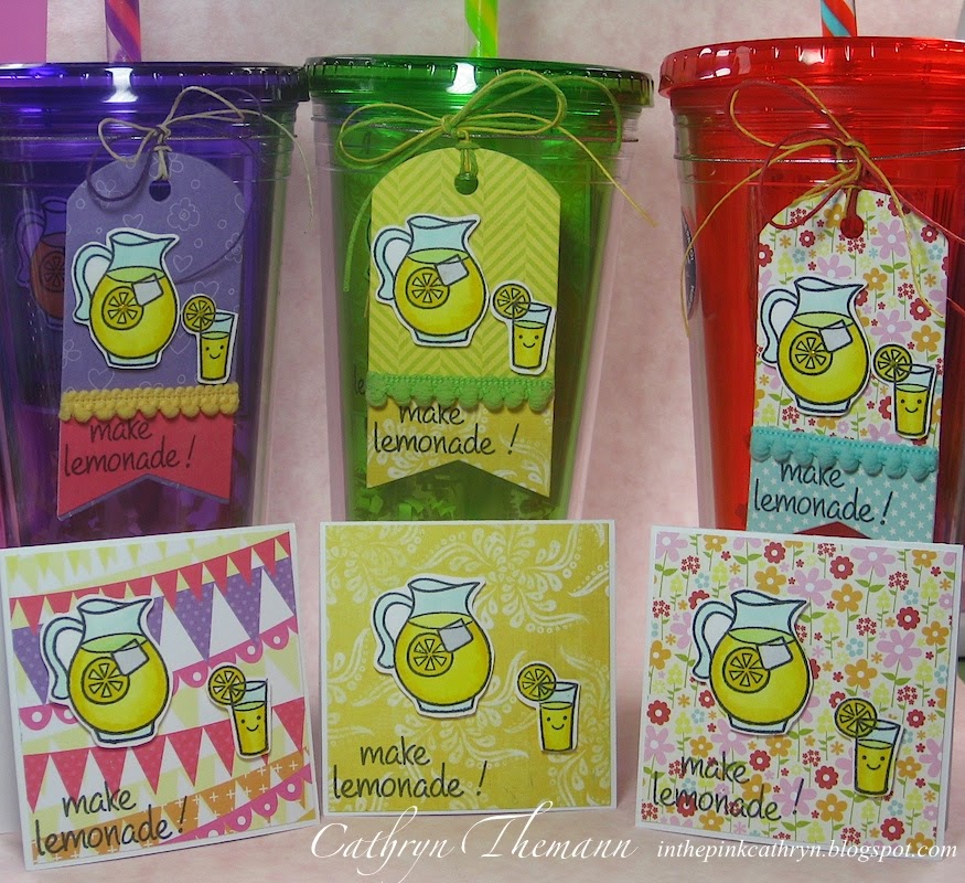 In the Pink, Designs by Cathryn: "Make Lemonade" Gift Set - Tag and Cards