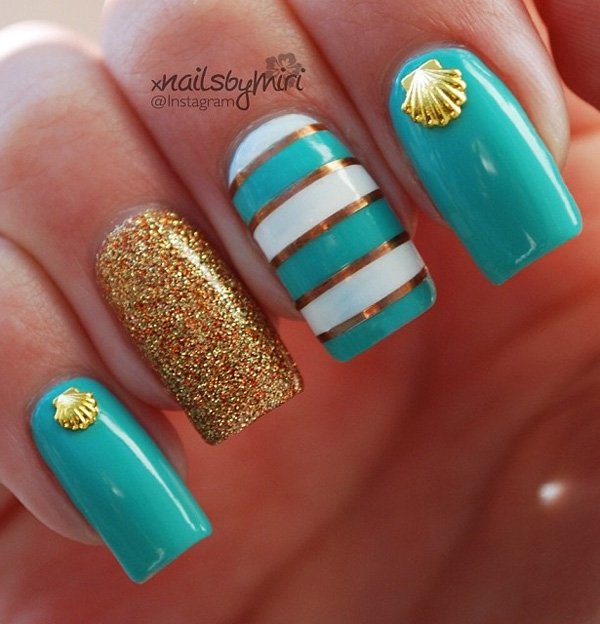 40+ Amazing Sea Nail Art Ideas