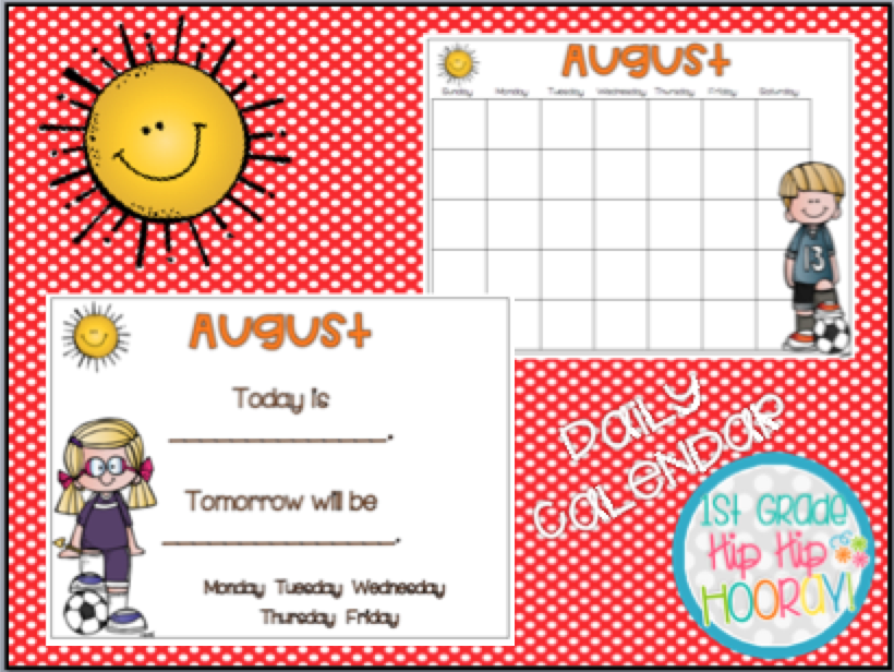 1st Grade Hip Hip Hooray!: Morning Meeting...Daily Calendar