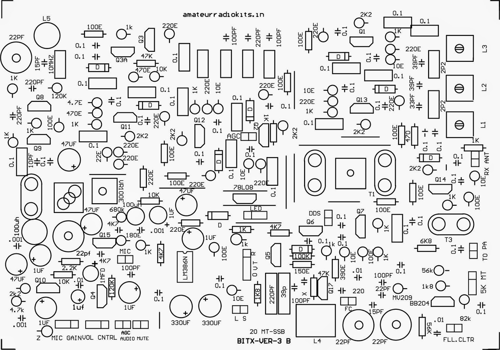 BITX SSB QRP TCVR FOR HAM RADIO: New PCB Bitx3B 3C Exciter And PA