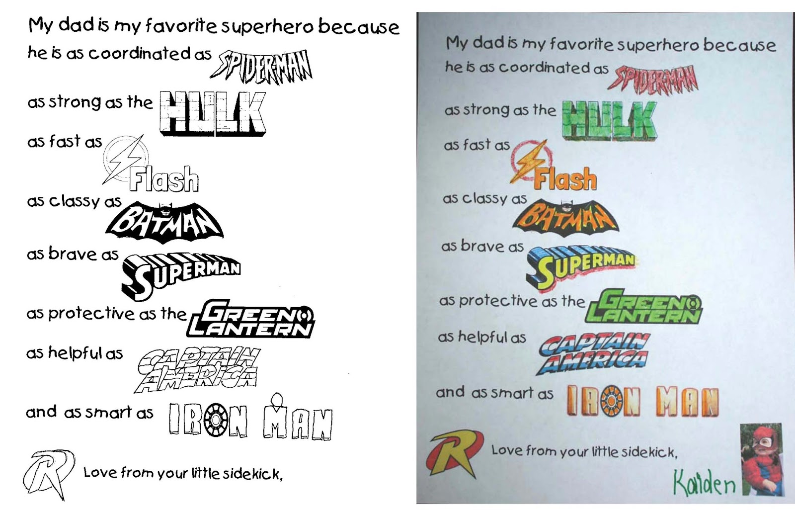 My Dad's a Superhero: Writing Prompt Crafts For Father's Day ...