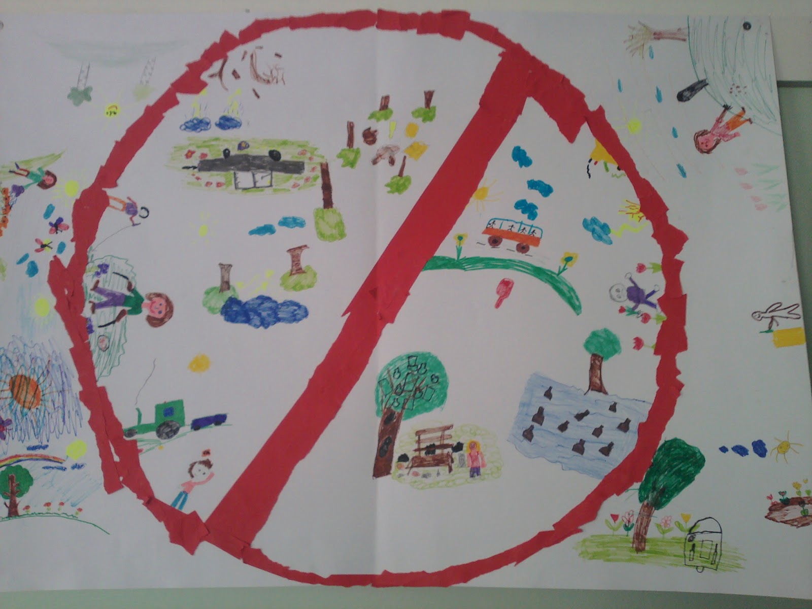 Respect-Reduce-Reuse-Recycle: Grade 2 drawing about waste reduction